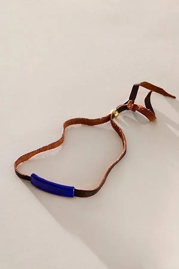 MICHELLE DARIN Copper And Leather Bracelet - Indigo