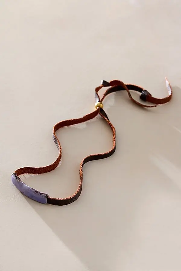 MICHELLE DARIN Copper And Leather Bracelet - Lavender
