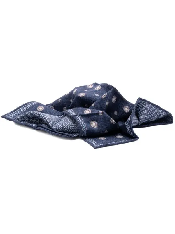 Brunello Cucinelli Double-face Pocket Square - Blue