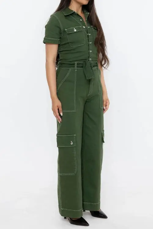 RUDES DENIM The Saint Germain Jumpsuit - Emerald
