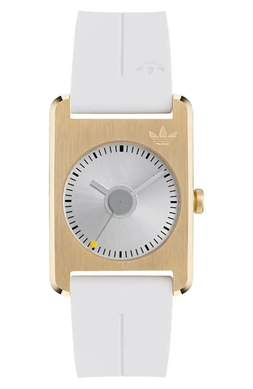 Adidas Rectangular Stainless Steel Strap Watch - White