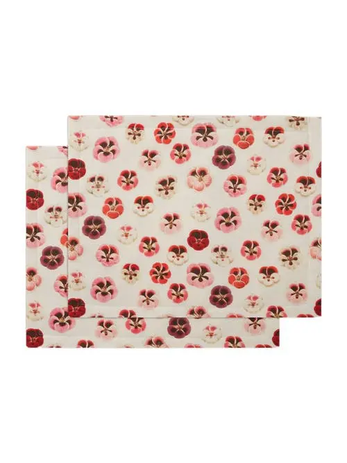 La DoubleJ Placemats Set Of 2 - Pansy Ivory