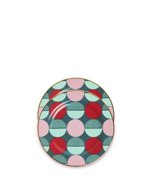 La DoubleJ Dessert Plates Set Of 2 - Sfere Dark Green