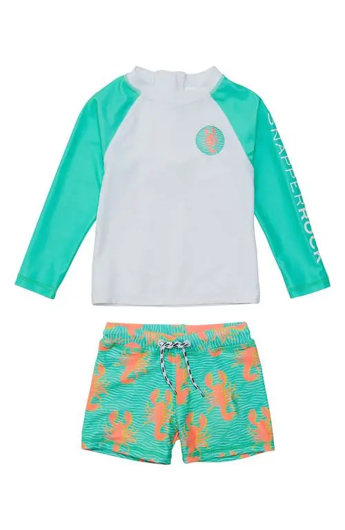 SNAPPER ROCK Ocean Clawed Two-piece Rashguard Swimsuit - Mint