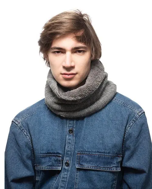 NIRVANNA DESIGNS Ribbed Neckwarmers - Ash