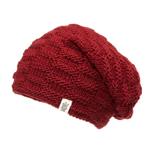 NIRVANNA DESIGNS Elevated Slouch Beanie - Burgundy