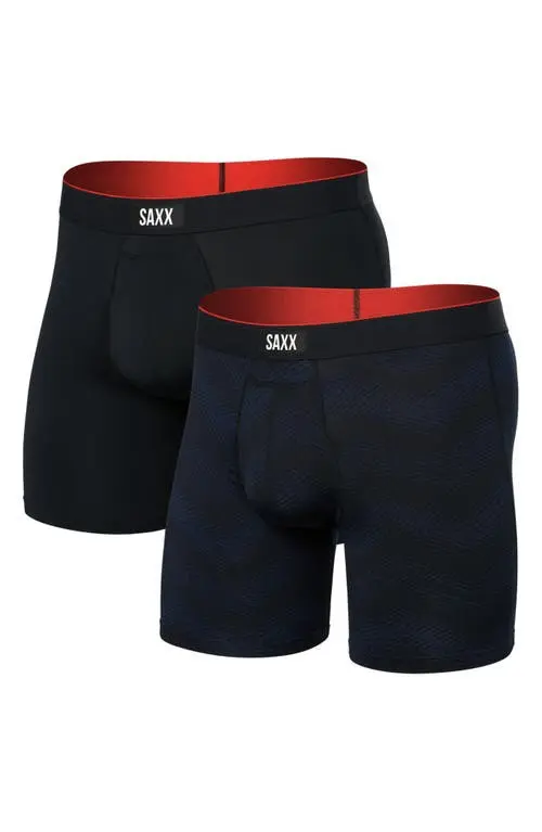 SAXX Assorted 2-pack Multi-sport Mesh Performance Boxer Briefs - Full Tilt Chevron/black