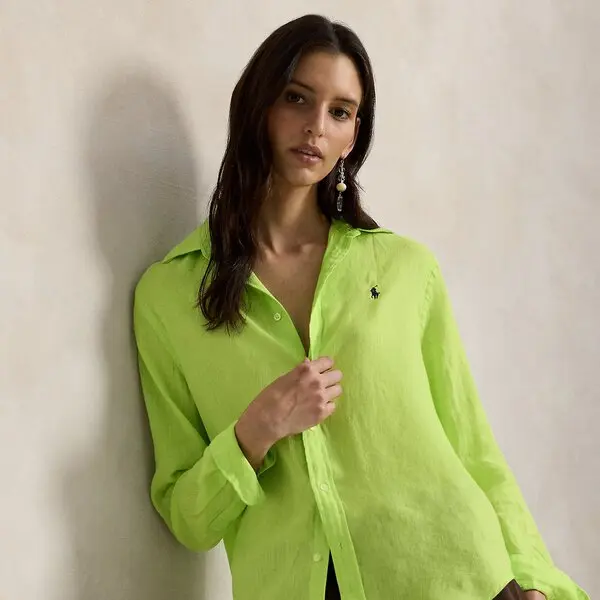 Ralph Lauren Classic Fit Linen Shirt - Electric Lime