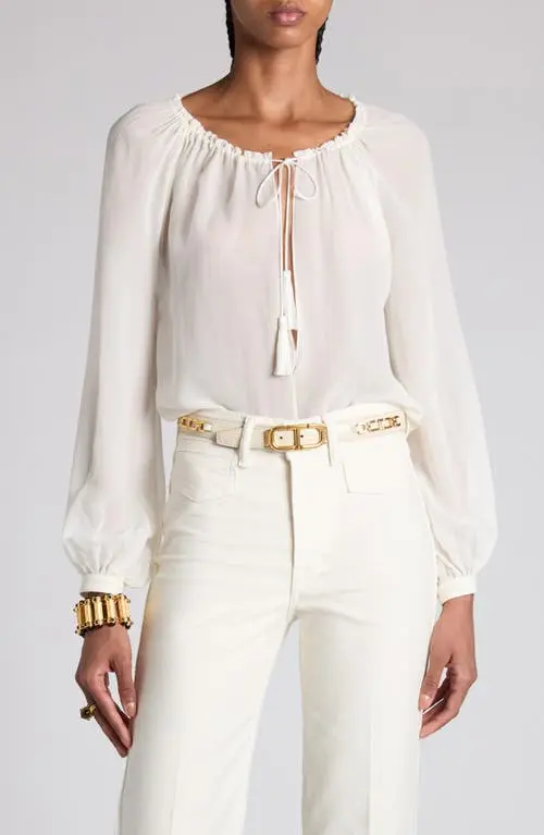TOM FORD Silk Georgette Blouse - Aw020 Cream