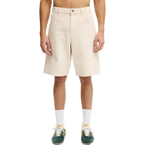 COTTON ON Baggy Denim Shorts - Bone