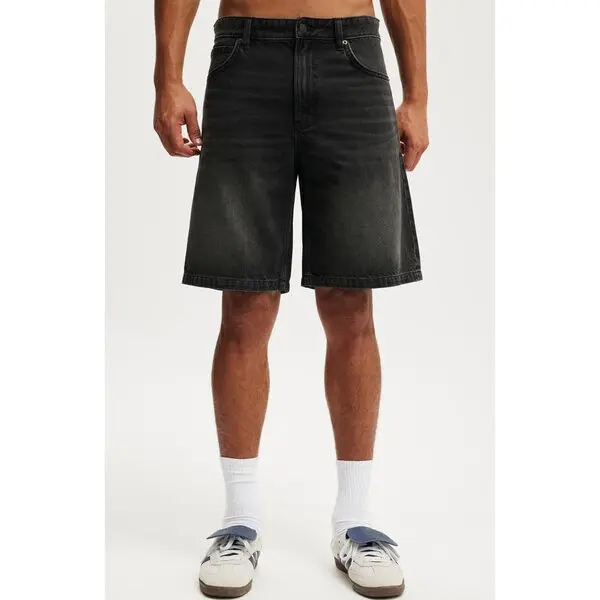 COTTON ON Baggy Denim Shorts - Revolve Black