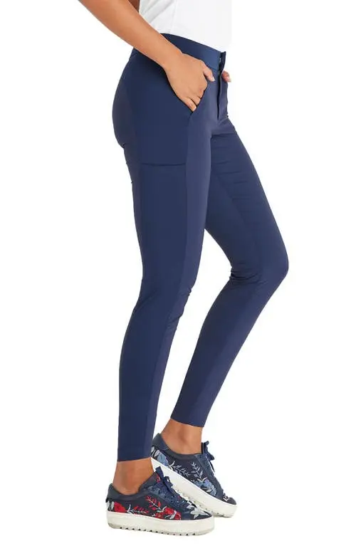 Anatomie Slim Fit Zip Front Hybrid Pants - Navy