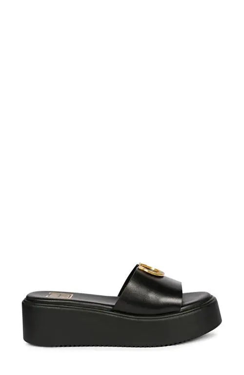 VIVI BLU Senna Platform Wedge Slide Sandal - Black