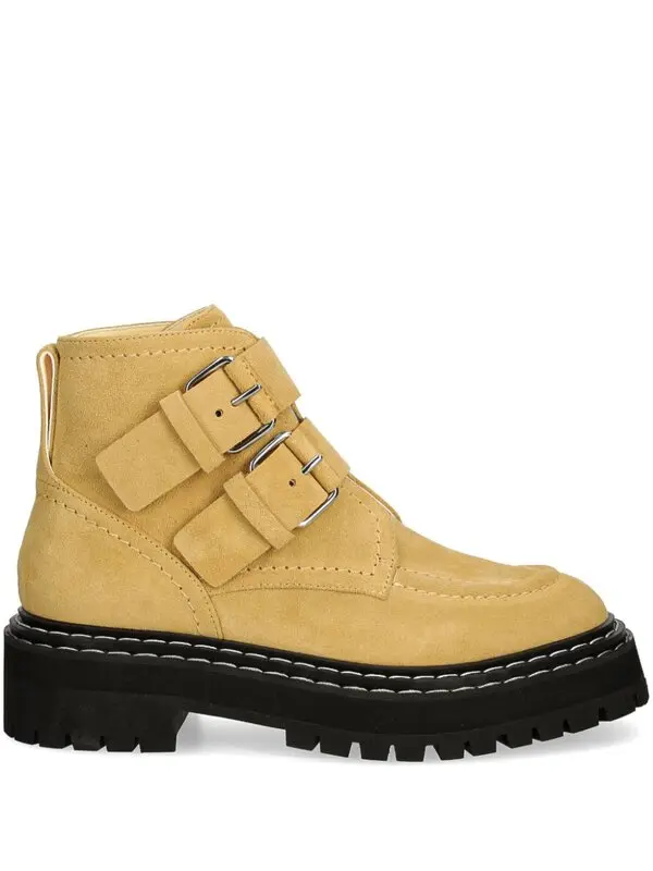 Proenza Schouler Suede Biker Boots - Yellow