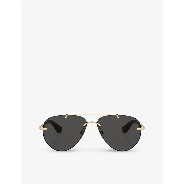 Burberry Be3151 Pilot Sunglasses - Gold