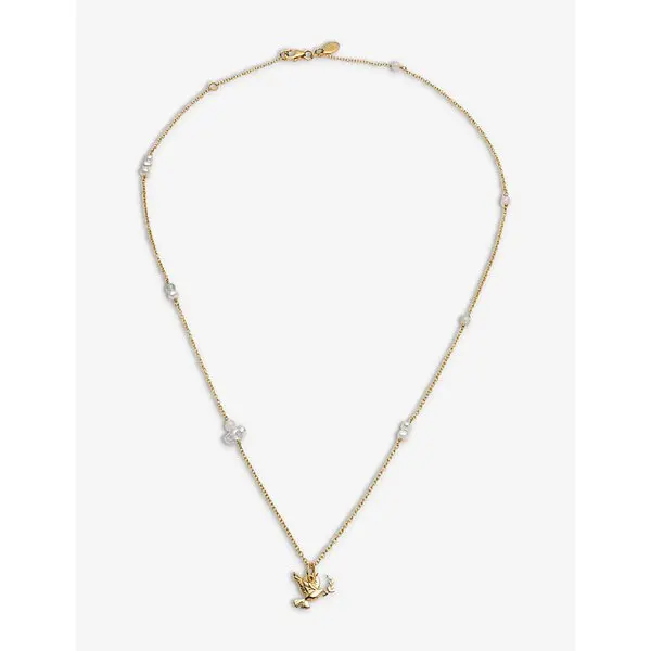 LA MAISON COUTURE 14k -plated Gemstone And Pearl Necklace - Gold