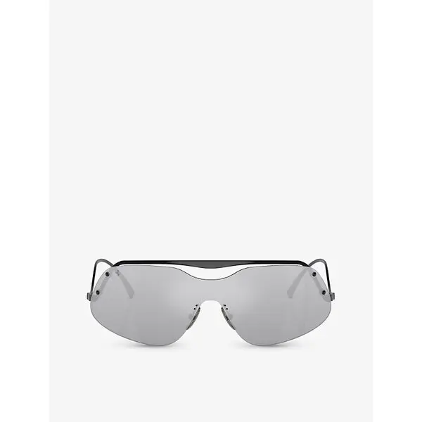 FERRARI Fh1007 Rectangle Metal Sunglasses - Black
