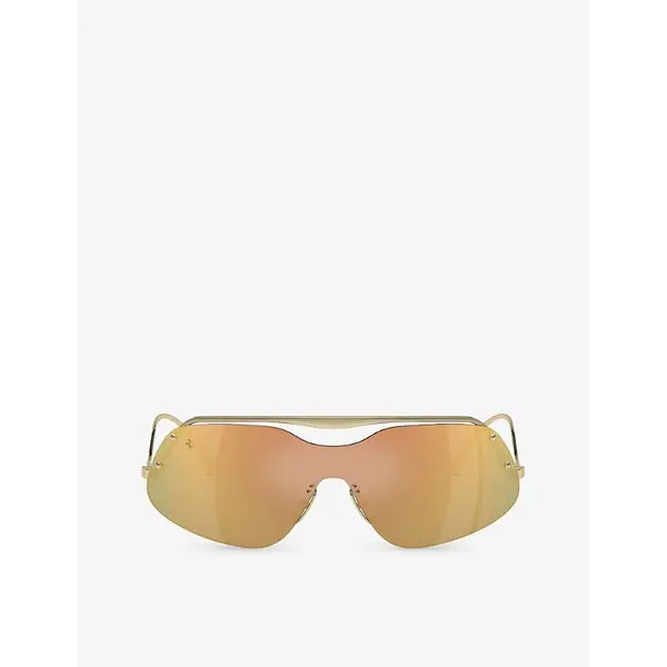 FERRARI Fh1007 Rectangle-frame Sunglasses - Gold