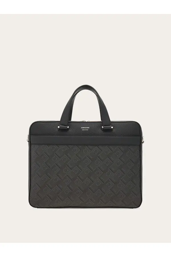 FERRAGAMO Monogram Briefcase - Black