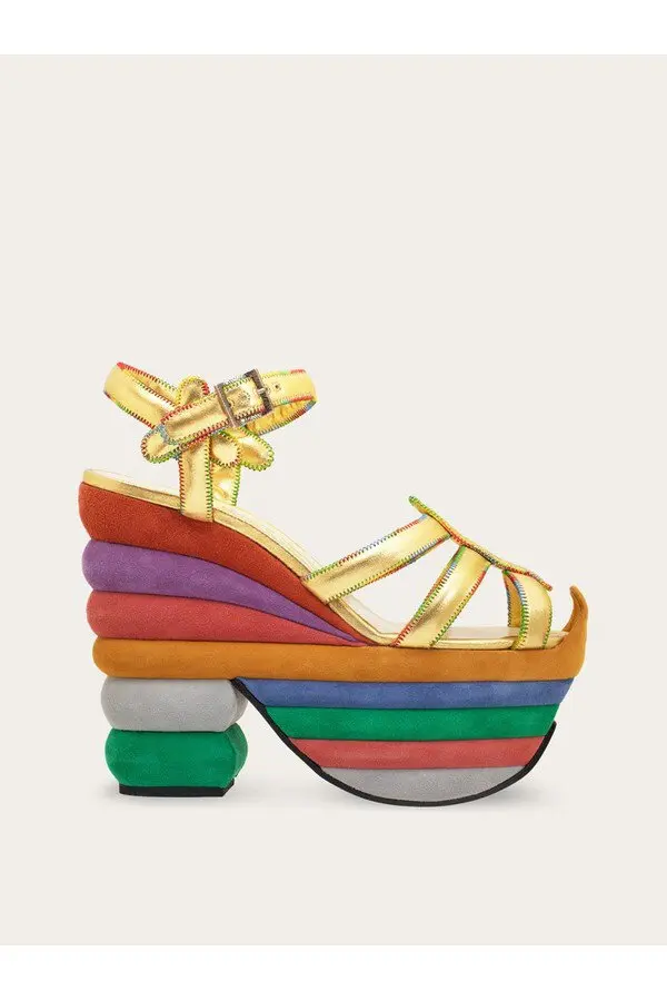 FERRAGAMO Rainbow 1938 Sandals - Gold