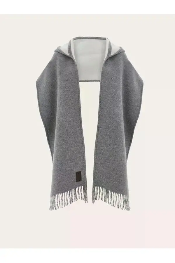 FERRAGAMO Hooded Scarf - Grey