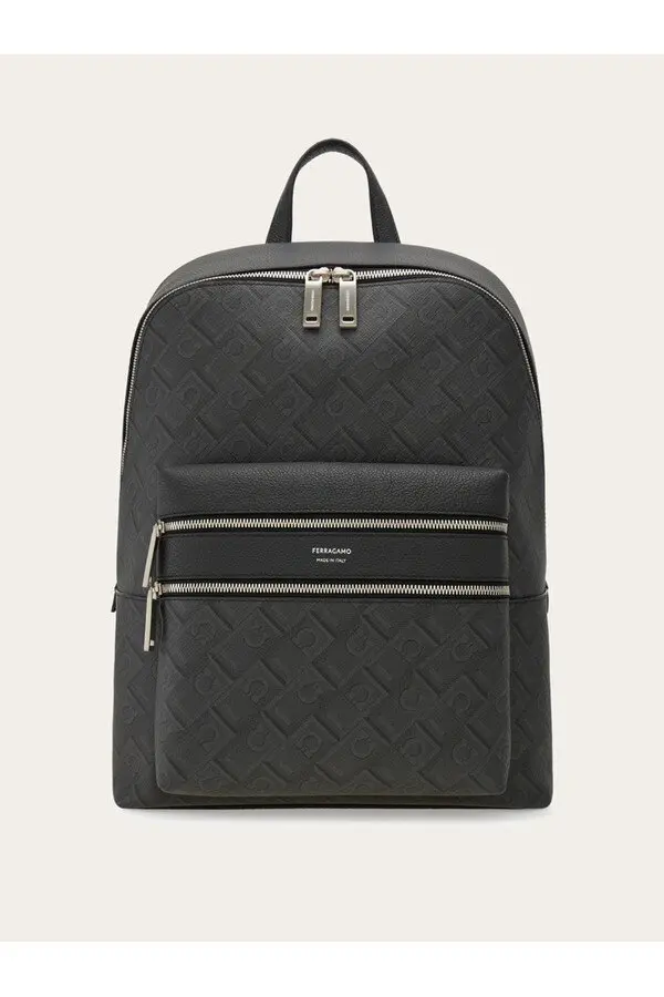 FERRAGAMO Monogram Backpack - Black