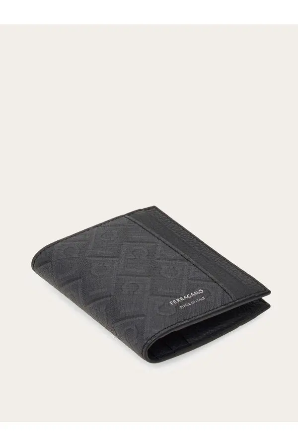 FERRAGAMO Monogram Credit Card Holder - Black