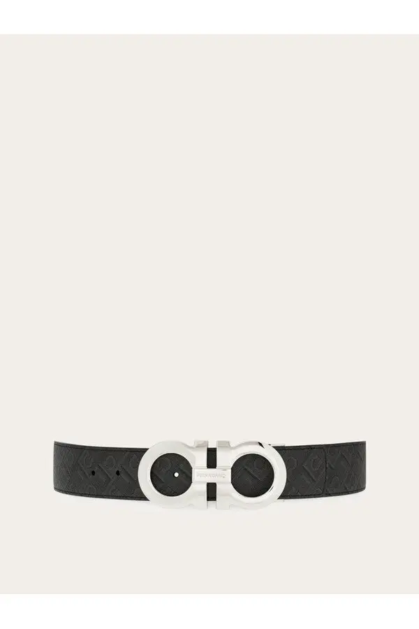 FERRAGAMO Reversible Gancini Belt - Black