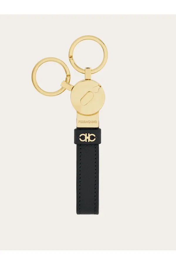 FERRAGAMO Gancini Key Holder - Black