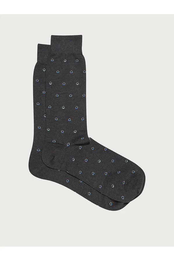 FERRAGAMO Medium Gancini Jacquard Socks - Grey