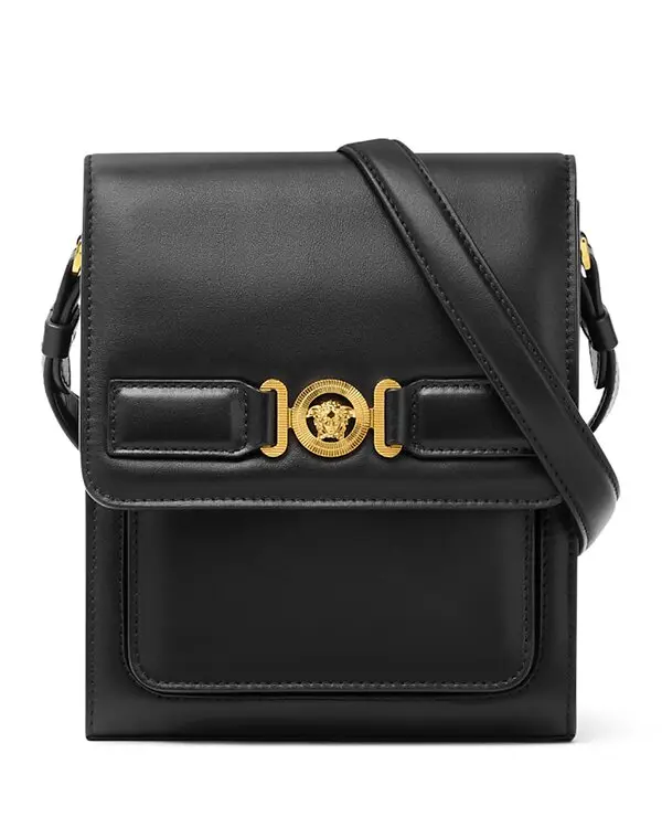 Versace Vertical Messenger Bag - Black/versace Gold