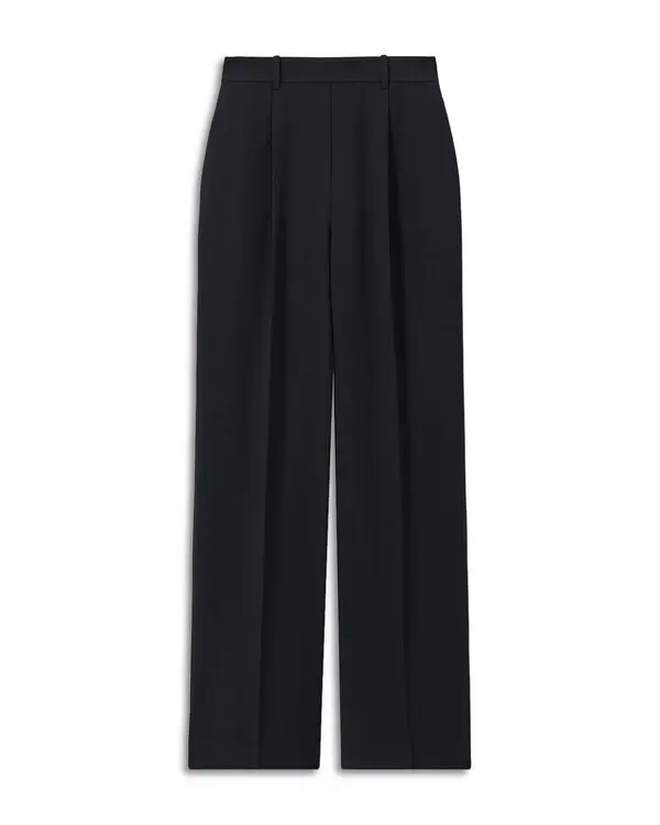 REISS Eden Wide Leg Trousers - Navy