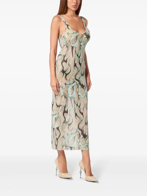 Philipp Plein Flame Midi Dress - Neutrals