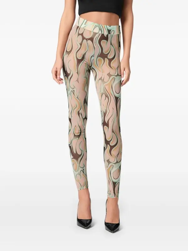 Philipp Plein Flame Leggings - Neutrals