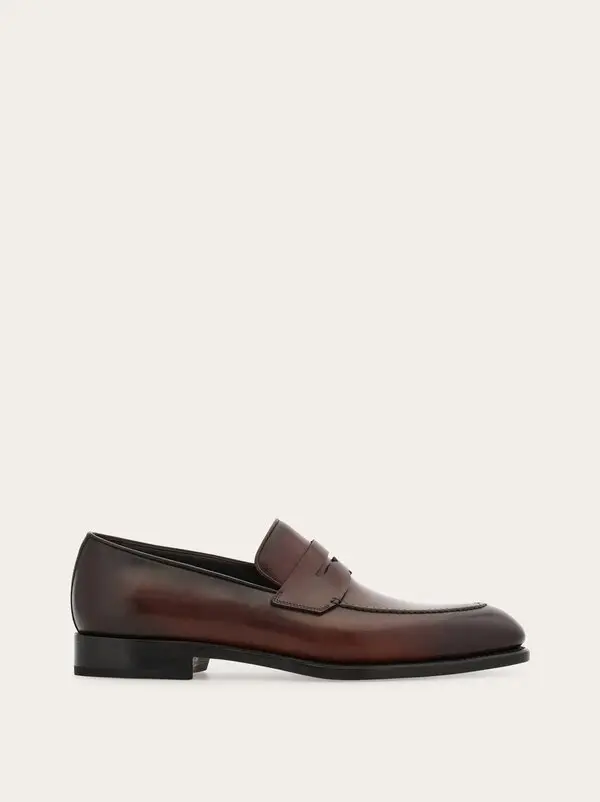 FERRAGAMO Tramezza Penny Loafer - Brown