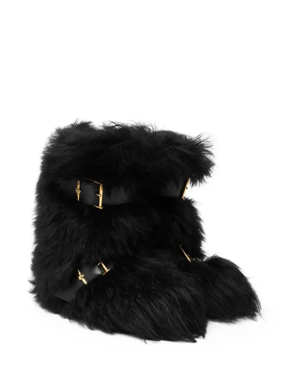 Versace Bastion Shearling Boots In Black - 50% Off  display picture 2