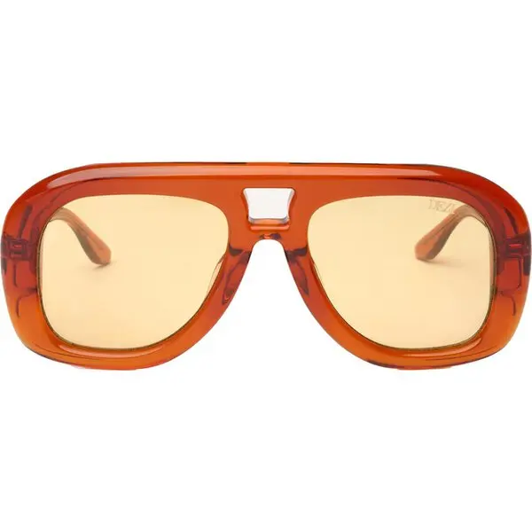 Dezi Pusha 55mm Shield Sunglasses - Burnt Caramel/yellow