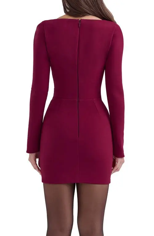 House Of Cb Selene Long Sleeve Mini Dress - Beet Red | Editorialist