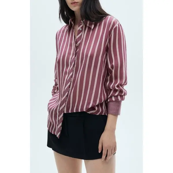 Mango Stripe Button-up Shirt