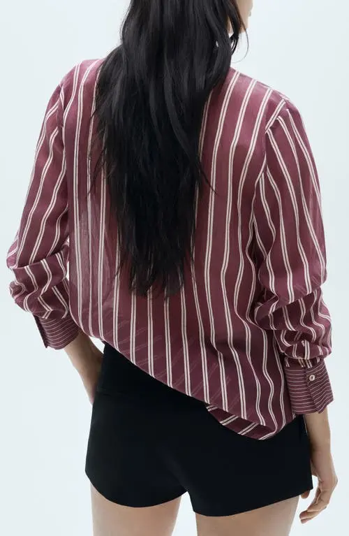 Mango Stripe Button-up Shirt