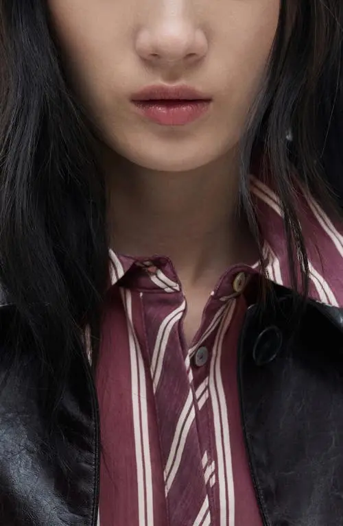 Mango Stripe Button-up Shirt