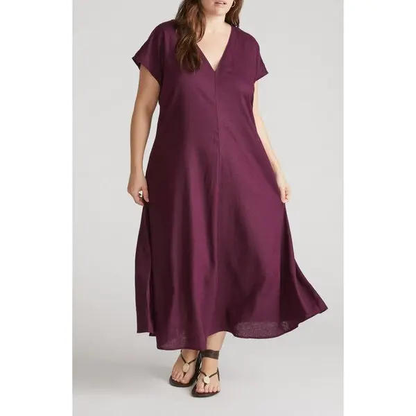 Universal Standard Louvre Tie Back Maxi Dress - Acai Purple