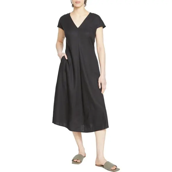 Universal Standard Louvre Tie Back Maxi Dress - Black