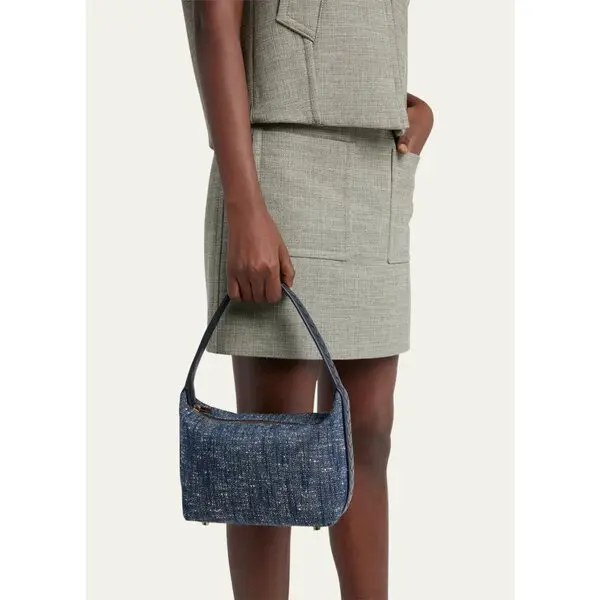 Bottega Veneta Mini Wallace Boucle Shoulder Bag - Denim