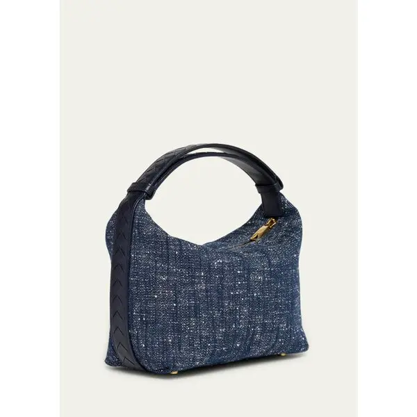 Bottega Veneta Mini Wallace Boucle Shoulder Bag - Denim