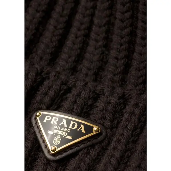 Prada Knitted Virgin Wool Beanie