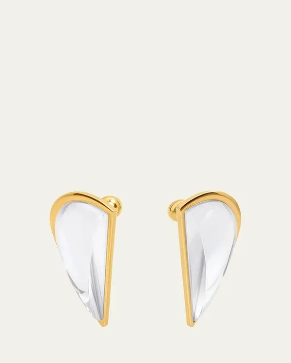 Alaïa Half Heart-shaped Stud Earrings - Transparent