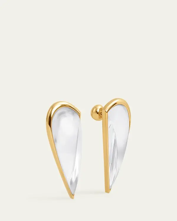 Alaïa Half Heart-shaped Stud Earrings - Transparent