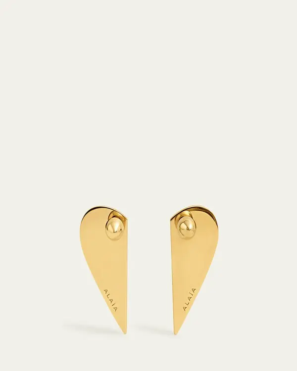 Alaïa Half Heart-shaped Stud Earrings - Transparent