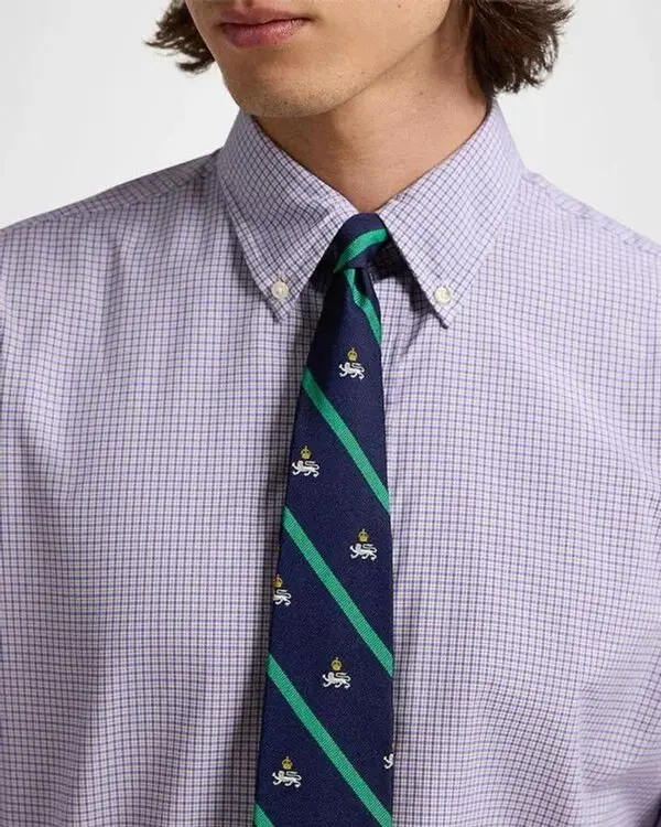 Polo Ralph Lauren Apos;s Classic-fit Check Poplin Sport Shirt - Purple/navy